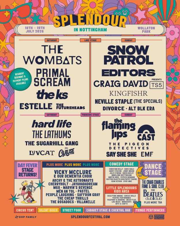 Primal Scream, Craig David, Editors and more Announced For Splendour